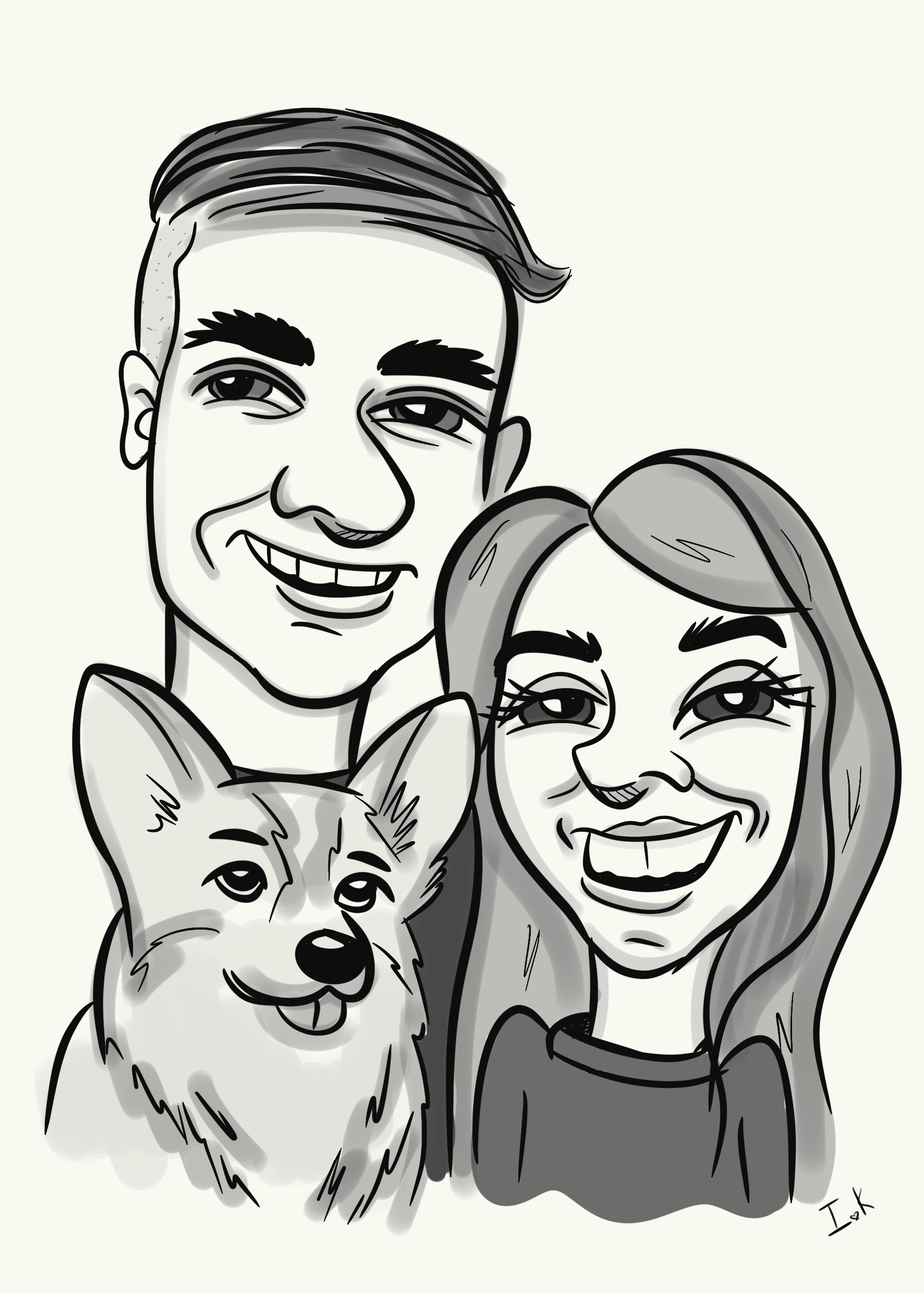 Kresba vtipné Karikatury z Fotky na zakázku online | MůjPortrét.cz